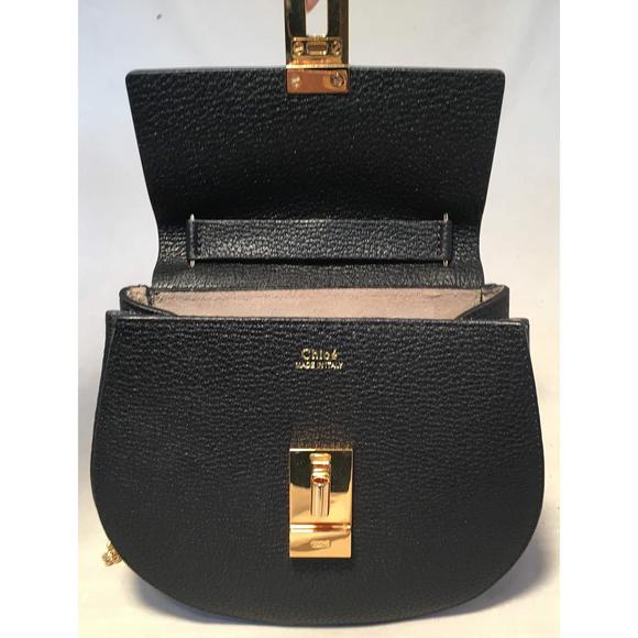 Chloe | Bags | Chloe Nwot Mini Drew Black Leather Saddle Bag | Poshmark